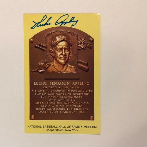 LUKE APPLING HAND SIGNED AUTOGRAPHED HALL OF FAME PLAQUE POSTCARD | eBay