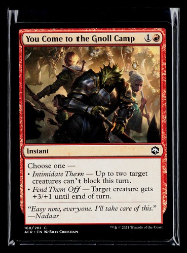 You Come to the Gnoll Camp MTG RED Card #168 Magic the Gathering AFR | eBay