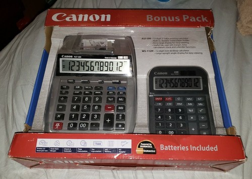 Canon Calculators P27-DH & WS-112H 2-Color Mini Desktop Printing Bonus ...