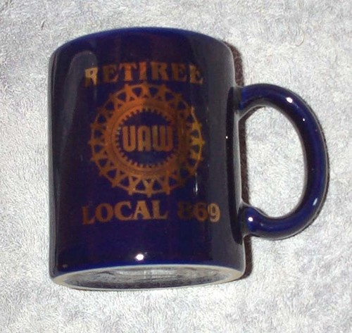 UAW Retiree LOCAL 869 Rich Blue & Gold MUG,Glass Workers Union Made AFL ...