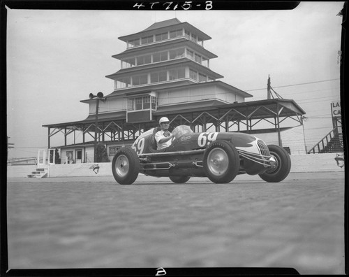 Duke Dinsmore sits in the #69 Brown Motor Company Special 1950 Indy ...