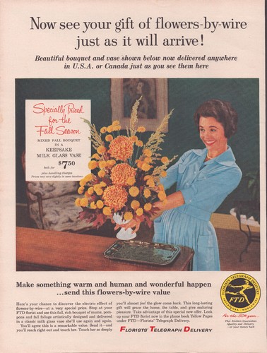 1960 FTD- Vintage Print Ad Florist's Telegraph Delivery Flowers by Wire ...