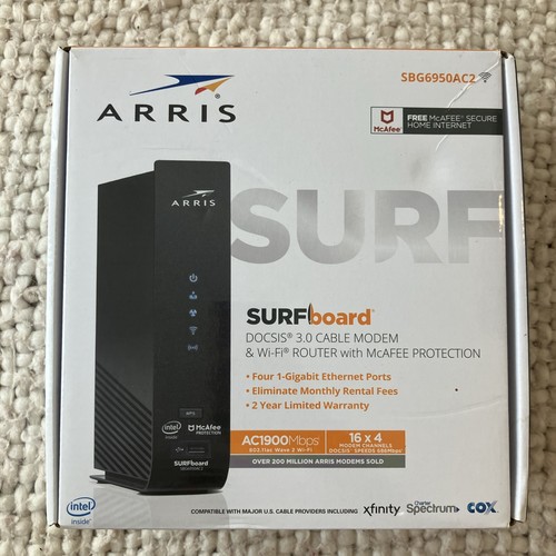 Arris SURFboard DOCSIS 3.0 Cable Modem & Wi-Fi Router Model SBG6950AC2 ...