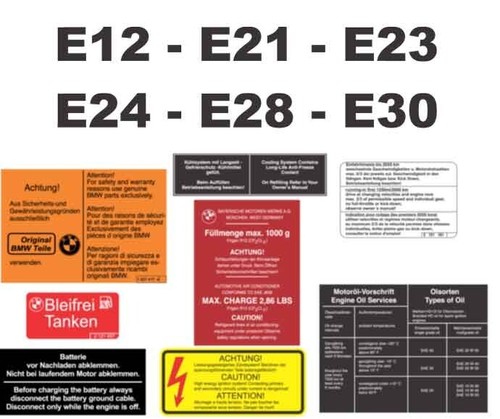 STICKERS DECALS SET FOR BMW E12, E21, E23, E24, E28, E30 | eBay