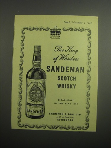 1948 Sandeman Scotch Whisky Ad - The king of Whiskies | eBay