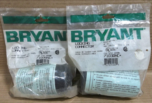 NEW Bryant Locking Connector 71030NC* NEMA L10-30 Lot of 2 (KMGM) | eBay