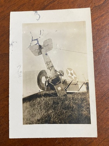WWI Biplane Crash 2"x4" Photograph "just a little spill, ha ha" | eBay