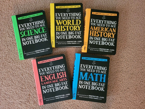 Lot of 5 Complete Middle School Study Guide Big Fat Note Book Science ...