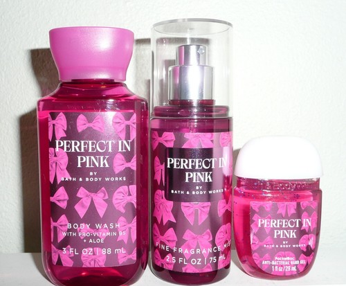 Bath Body Works PERFECT IN PINK Wash, Mist, Sanitizer - Travel Set | eBay