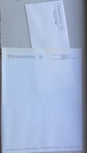 Vintage FIRESTONE TIRE & RUBBER COMPANY stationery envelopes MINT 1970s ...