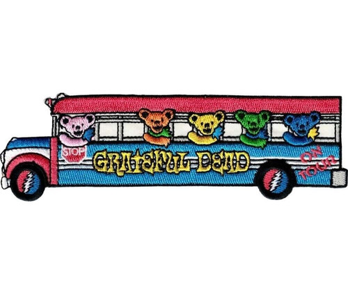GRATEFUL DEAD On Tour Bears Bus IRON ON PATCH Embroidered skull deadhead hippie | eBay