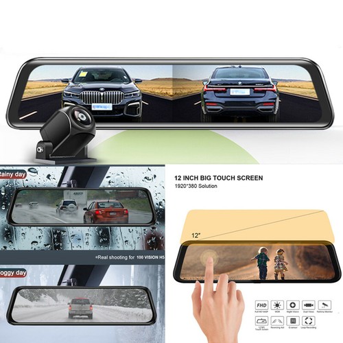12 In Dash Cam Touch Screen Dash Camera Dual Lens Video Recorder ...
