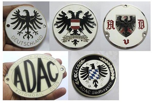 ADAC BADGES - SET OF 5PCS CAR GIRLL BADGE EMBLEM LOGOS METAL ENAMLED ...