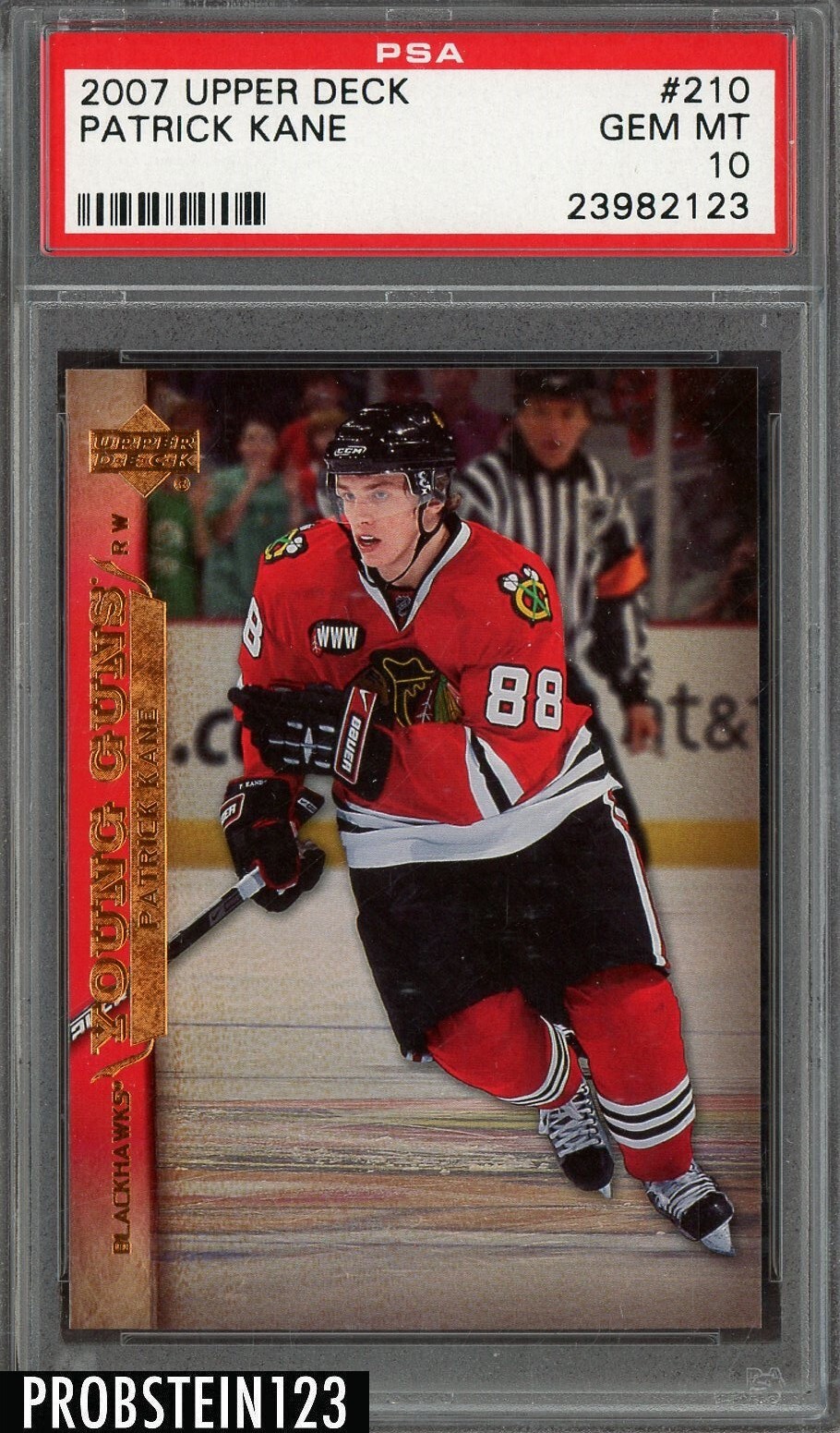 Patrick Kane 2007 Upper Deck #210 Young Guns Base PSA 10 Price Guide ...