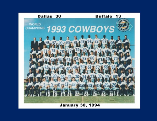 DALLAS COWBOYS MATTED PHOTO OF SUPER BOWL 28 CHAMPIONS TEAM | eBay