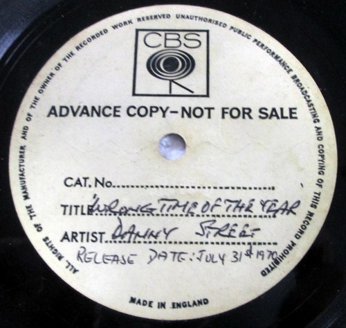 DANNY STREET 7" UK Acetate PROMO Wrong Time Of The Year TEEN on CBS jr ...