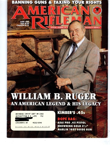 The AMERICAN RIFLEMAN MAGAZINE ~ William B. Ruger ~ June 1998 | eBay