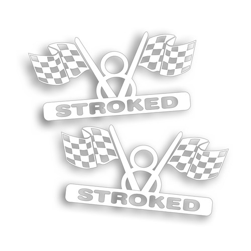 2X Stroked Motor V8 Engine Decal, Stroker Hot Rod Race Pro Street ...