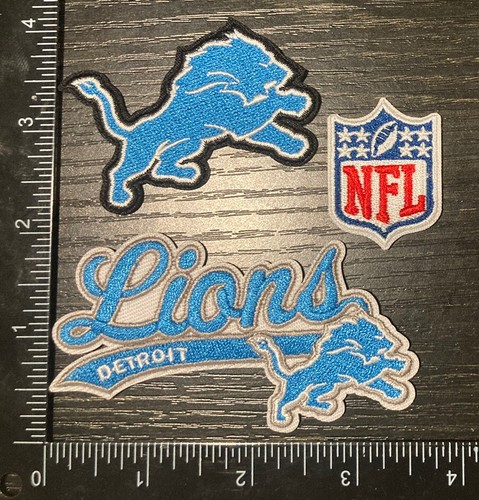Lot Set Of 3 DETROIT LIONS EMBROIDERED IRON ON PATCHES NFL Football | eBay