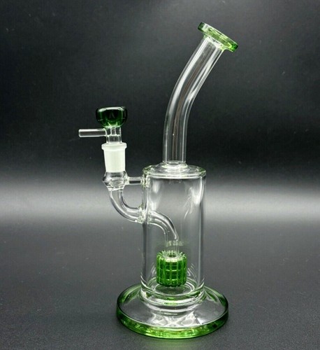 9" Thick Pyrex Glass Bong Smoking Water Pipe Hookah Bubbler Green ...