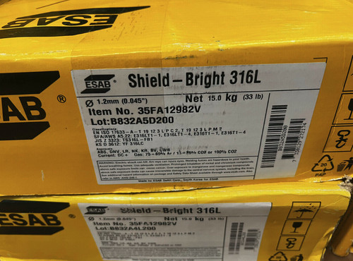 ESAB Shield Bright 316L 1.2mm (0.045”) Item No. 35FA12982V QTY 1 - 33lb SPOOL | eBay