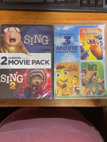 Sing / Sing 2 + Antz, Turbo & Bee Movie DVDs, New/Sealed, 5 Movies Total | eBay