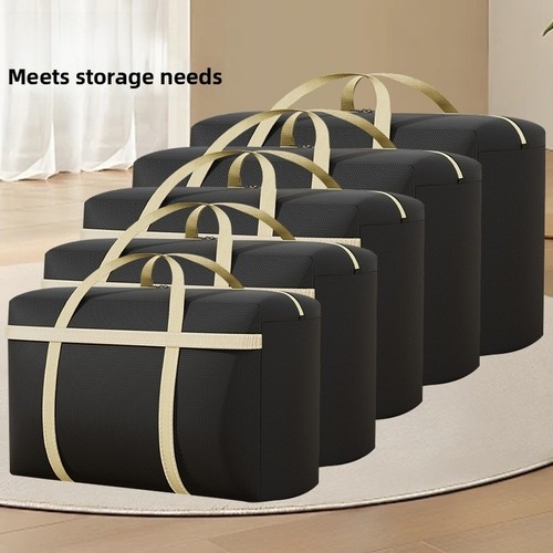 Black Color Non Woven Fabric Storage Bags for Clothes Quilts Moving and ...