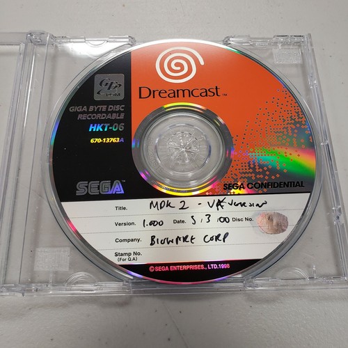 Dreamcast MDK2 Prototype Disc | eBay