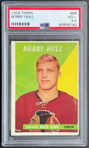 1958-59 Topps Hockey #66 Bobby Hull Rookie Card RC Vintage Graded PSA 3 ...