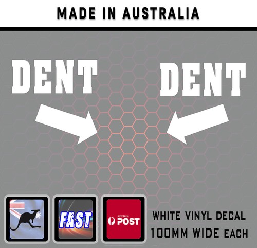 Dent Set Bumper Sticker Vinyl WHITE window JDM Drift 4wd race set of 2 ...