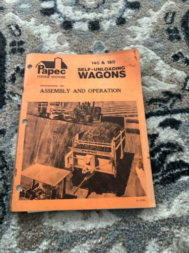 Papec 140 160 Forage Wagon Operator's Manaul FCCA24 | eBay