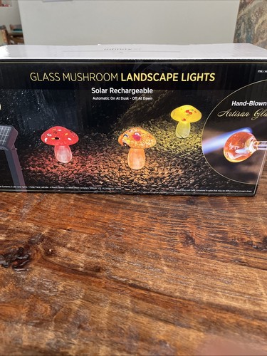 Infinity X1 Solar Glass Mushroom Landscape Accent Light, Set of 3 Pack ...