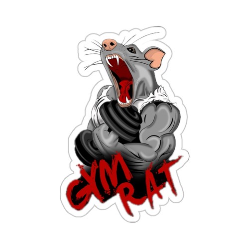 Gym Rat Workout Cross fit Freak Muscle Bro Sis Rizz Kiss-Cut Sticker ...