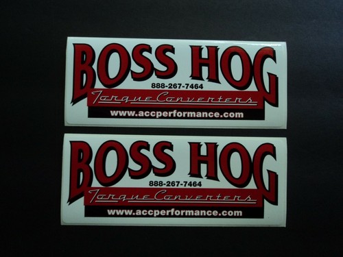 Lot Of 2 "BOSS HOG"Torque Converters Racing Decals Stickers NASCAR NHRA ...
