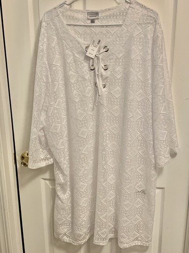 NEW WOMANS SIZE 26/28 WHITE POOL COVER UP | eBay