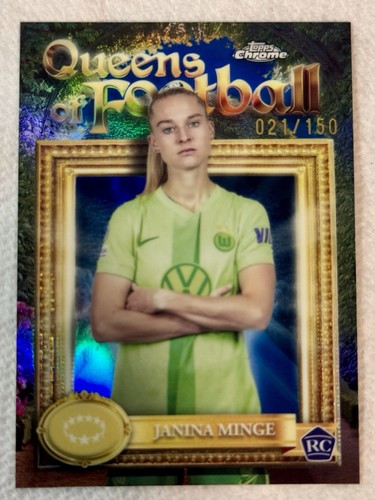 2024-25 Topps Chrome Uefa JANINA MINGE Blue Refractor /150 Queens ...