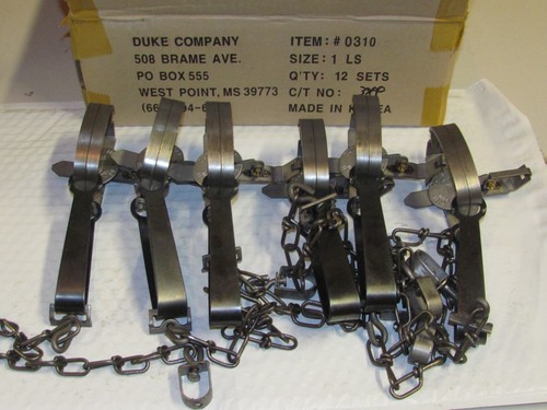 12 Duke #1 Long Spring Foothold Traps Mink Muskrat Gopher Trap 0310 NEW ...