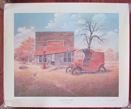 Vtg Austin Texas General Mercantile Folk Art Print BB Barrick Limited ...