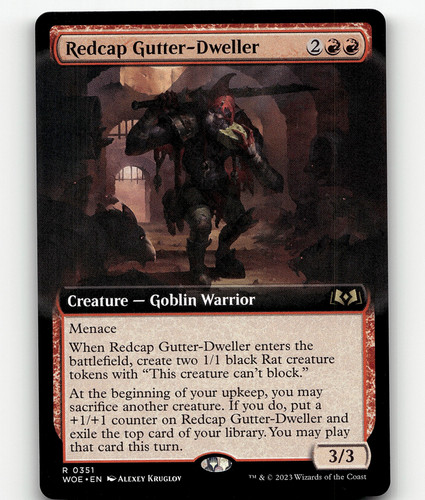 MTG Redcap Gutter-Dweller (Extended Art) 351 - Wilds of Eldraine | eBay