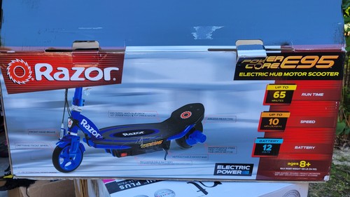 Razor Power Core E95 90W Kick Electric Scooter - Black/Blue ...