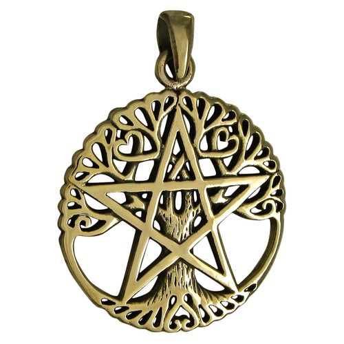 Bronze Tree Pentacle Pentagram Pendant Dryad Design Wiccan Wicca Pagan ...
