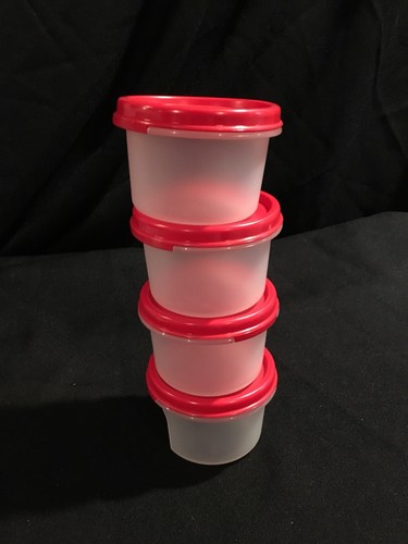 Tupperware Brand New Set of 4 Modular Mate Mates Round #1 Popsicle Red ...
