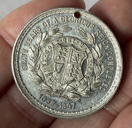 Antique 1897 Queen Victoria Royalty Diamond Jubilee Medallion Coin ...