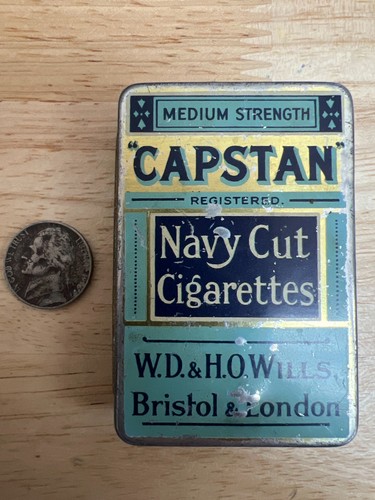 CAPSTAN Medium Strength Navy Cut Cigarettes Vintage Tin Bristol ...