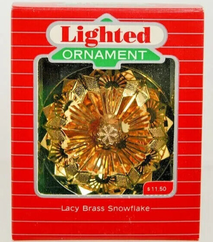 HALLMARK 1987 LACY BRASS SNOWFLAKE Lighted Ornament New in box Nice | eBay