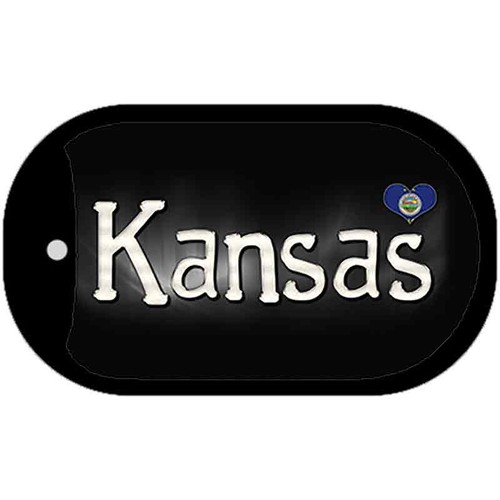Kansas Flag Script Novelty Metal Dog Tag Necklace 2" x 1" | eBay