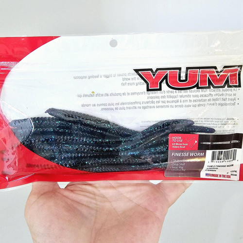 Yum 6" Inch Junebug Finesse Worm 12 Count Pack Bass Fishing Made In USA ...