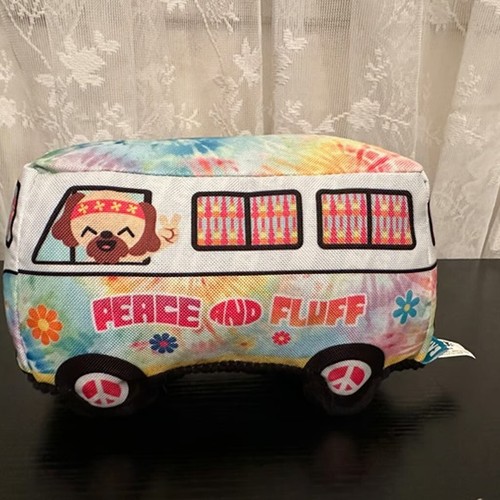 Bark 'Peace and Fluff' Hippie Van Plush Dog Toy - Retro Fun | eBay
