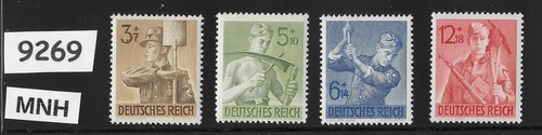 #9269 MNH Stamp set Sc B237-240 / Reich Labor Corps/ 1943 / WWII ...