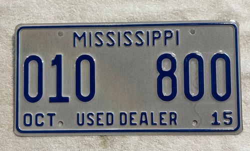LICENSE PLATES MISSISSIPPI DEALER 010 800 2015 | eBay